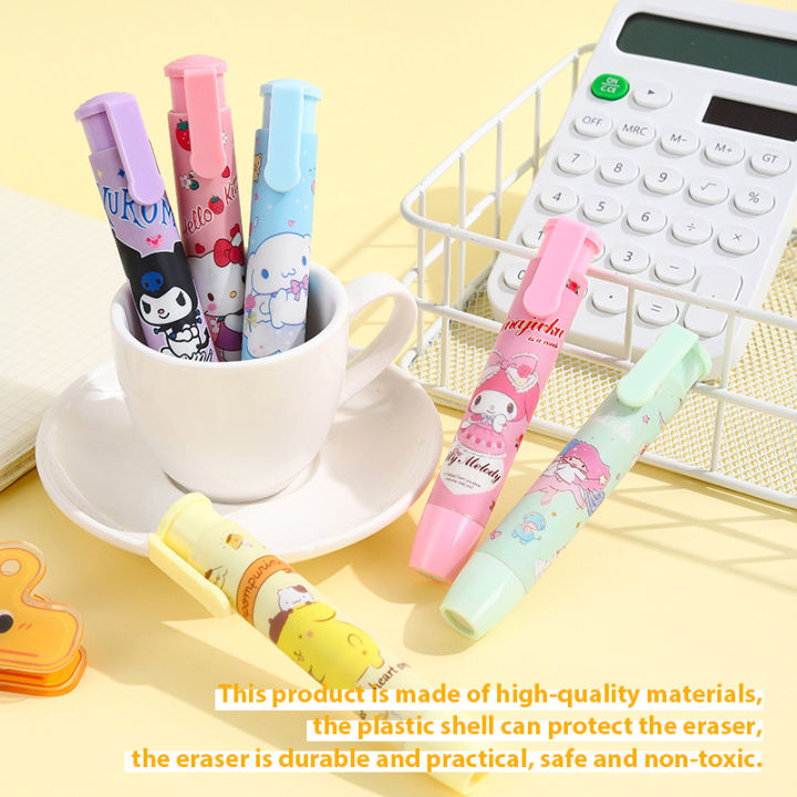 🔥chageey👍 Cute Creative Retractable Eraser Press Eraser Practical Typo ...