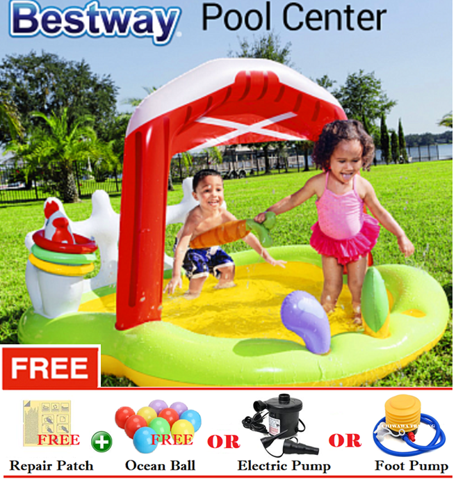 PROMOTION 53065 Inflatable Swimming Pool Farm Playground Water Sprayer ...