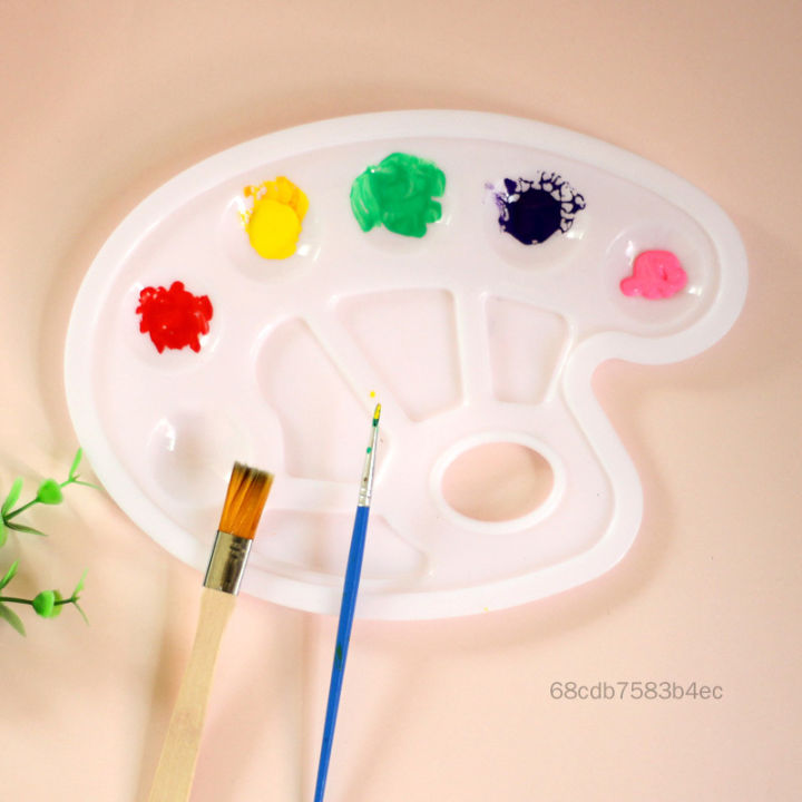 Art Paint Plastic Drawing Tray Color Palette Oil Watercolour White ...