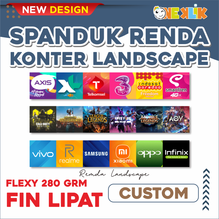 Spanduk Banner Konter Landscape / Renda Landscape / Spanduk dinding konter / Hiasan dinding ...