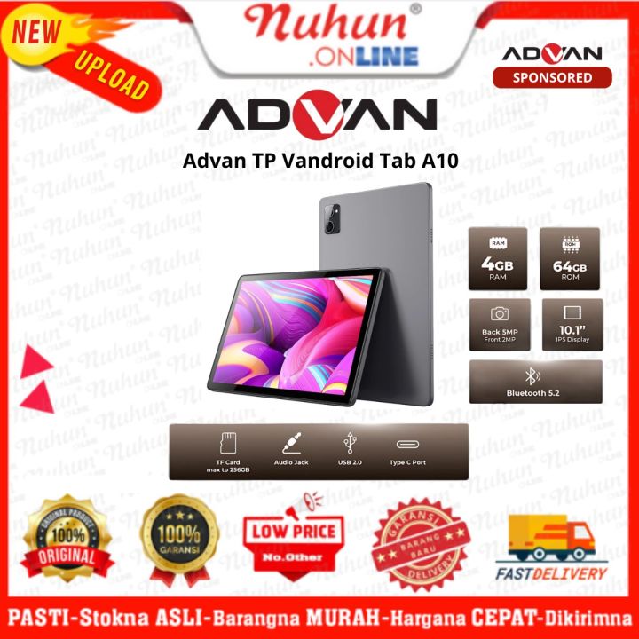 Advan TP Vandroid Tab A10 Wifi 4GB/64GB 10.0" IPS Screen Tablet 5000mAh ...