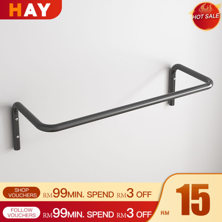 Clothes Rack Clothes Hanging Rack 100/80/60CM Wall Mounted Clothes Bar ...