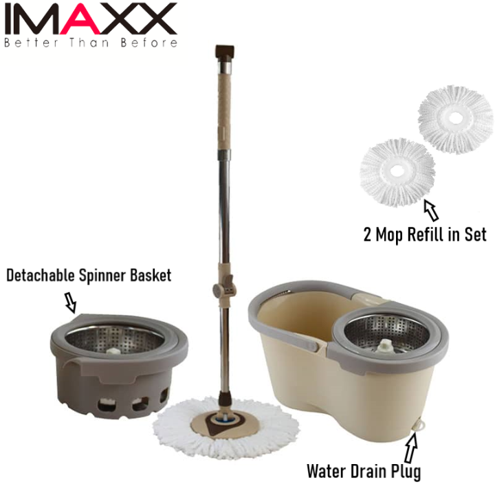 IMAXX Original Spin Mop with 2 Mop Refill SM-02 Pro Max with Saving ...