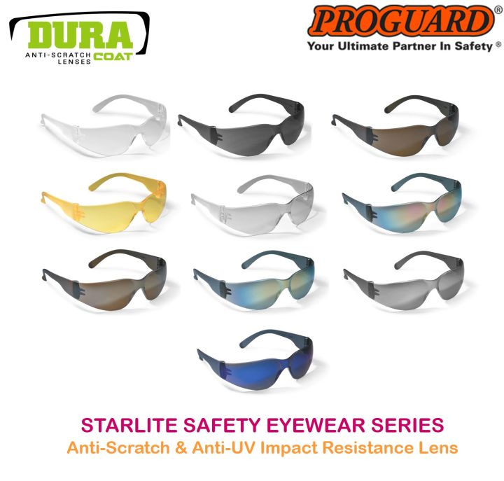PROGUARD STARLITE SAFETY GLASS EYEWEAR (ANTI SCRATCH / ANTI UV) | Lazada