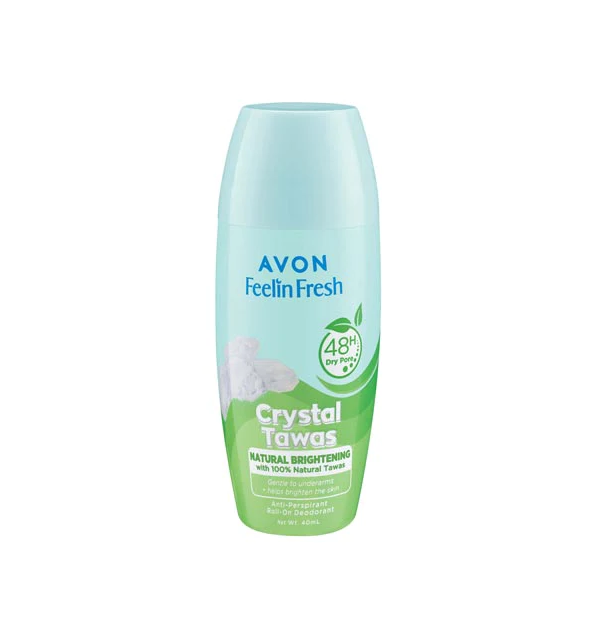 AVON Feelin Fresh Crystal Tawas Anti-perspirant Roll-On Deodorant 40 mL ...