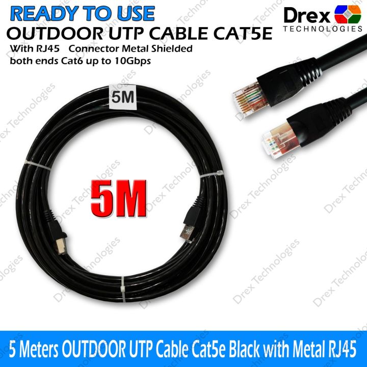 5M Cat5 Outdoor UTP Lan Cable Cat5/ Cat5e with Rj45 Metal Shielded ...