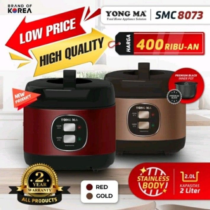 YONG MA: SMC-8073 MAGIC COM/ RICE COOKER 3IN1 BODY STAINLESS (2 LITER ...