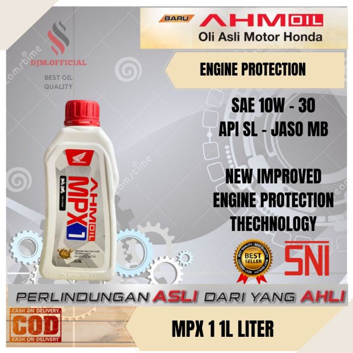 OIL AHM OLI MPX 1 1000 ML OLI HONDA MPX 1 1L SAE 10W-30 SL JASO MA ORIGINAL | Lazada Indonesia