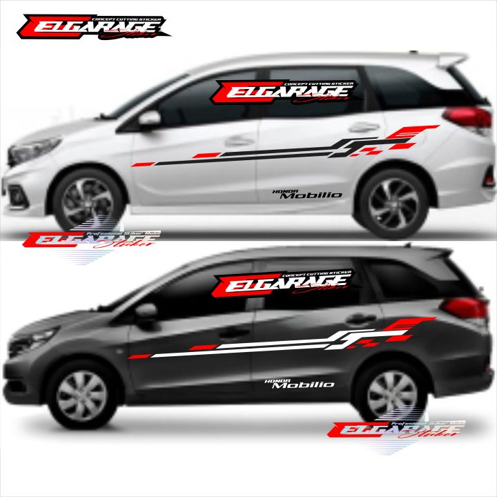 cutting stiker mobil honda mobilio sticker stiker striping list samping ...
