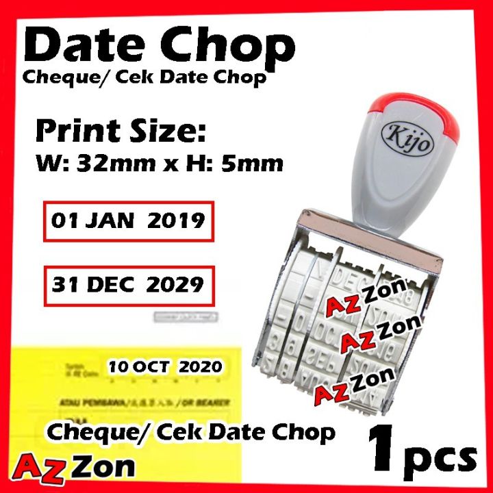 Date Stamp Chop With Adjustable Date Cheque Cek Date Chop 支票 日期 印章 ...