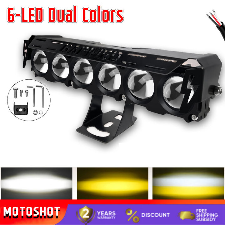 P6 Motorcycle Mini Driving Light 60W Dual Color Hi/Lo 6 Lens Spotlight ...
