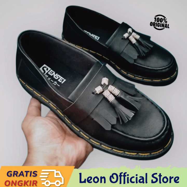 Sepatu Lafers Docmart Hitam Formal Casual Kerja Pria Slip On Penny ...