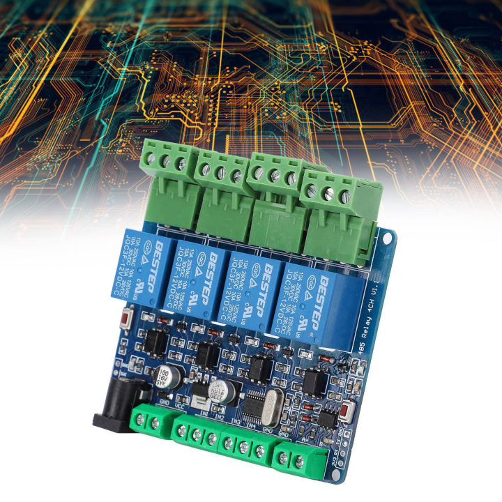 4‑Channel Relay Module 12V High Accuracy Switch Input for RS485/TTL Communication | Lazada