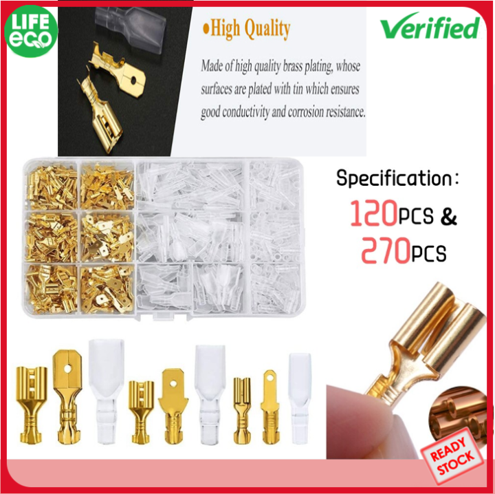 LIFE ECO 120PCS/270Pcs2.8/4.8/6.3MM）Wire Connectors Kit Crimp Female ...