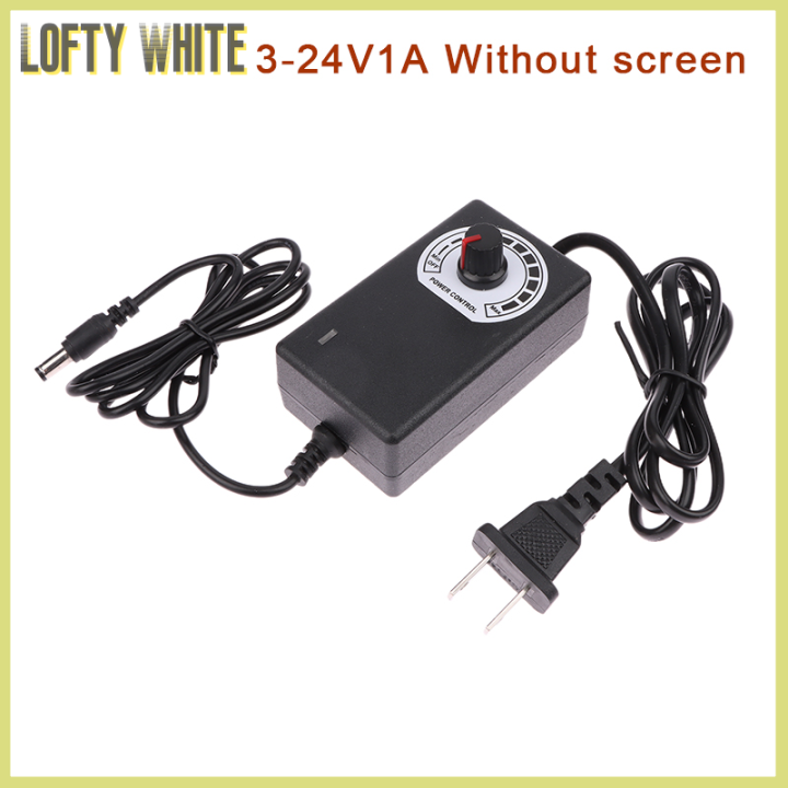 Lofty White 1A 2A อเนกประสงค์3V 9V 12V 24V อะแดปเตอร์ ac dc หน้าจอแสดงผลแรงดันไฟฟ้าควบคุมแหล่ง ...