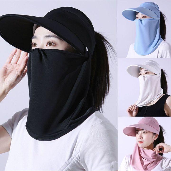 6 Colors Foldable Women Fashion Wide Brim Sun Cap Neck Cover Anti UV ...