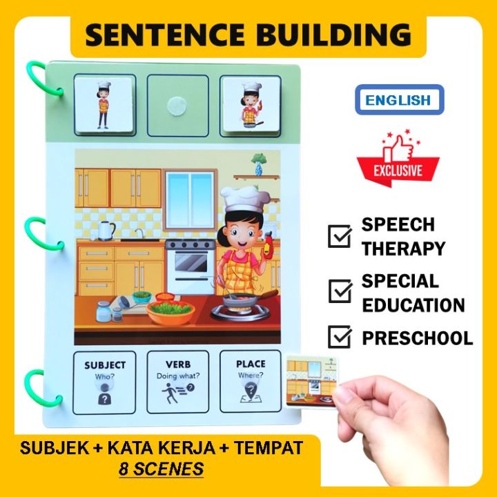 SENTENCE BUILDING Interactive Busy Book Quiet Book English Story Book ...
