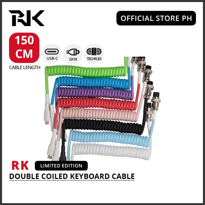 RK Custom Double Coiled Cable Wire GX16 Aviator USB Type C Charger ...