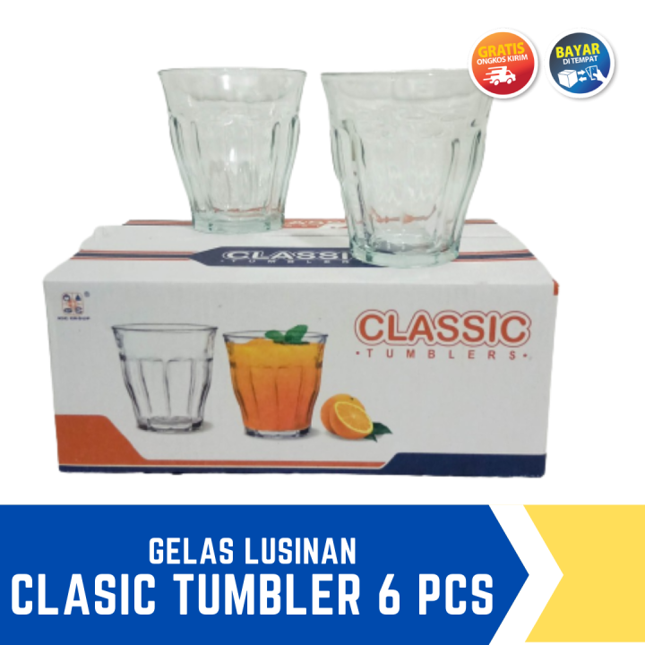 [6 pcs] Gelas Set Cantik Murah Untuk Tamu Lebaran Ukuran 250 ml Kedaung ...