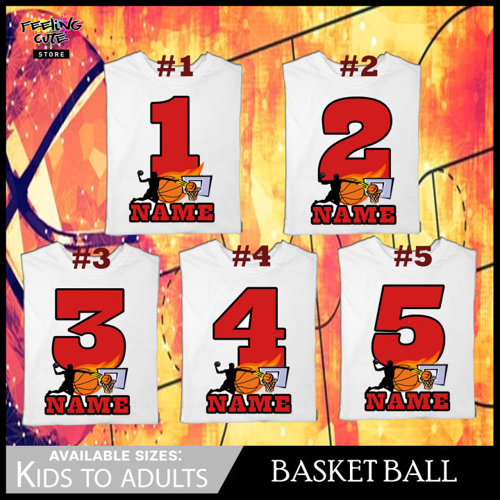 Basketball Number Theme Birthday Shirt 1 2 3 4 5 6 7 8 9 10 for Kids to ...