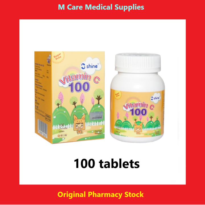 Shine Vitamin C 100 (Orange Flavour) 100'S Chewable Tablets | Lazada