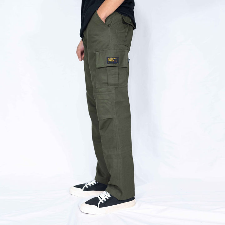 INBL Basic Line Cargo Pants - Cotton Twill Cargo Pants - Army | Lazada ...
