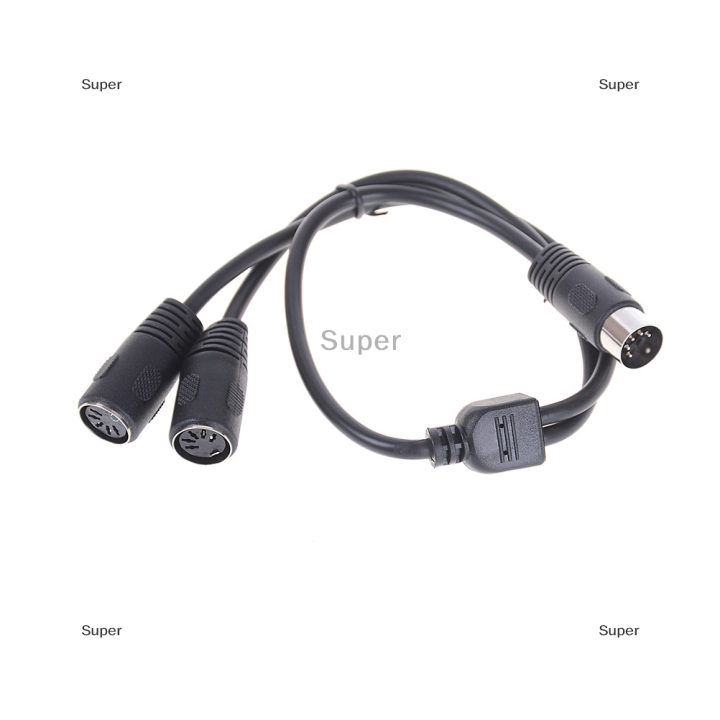 Super 1x 50cm 5 Pin MIDI DIN Y Splitter Cable Adapter 1 Male Plug to 2 ...