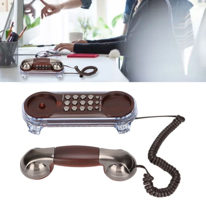 FFDWAA Landline Wired Telephone Wall Mounted Retro Corded Phone Desktop ...