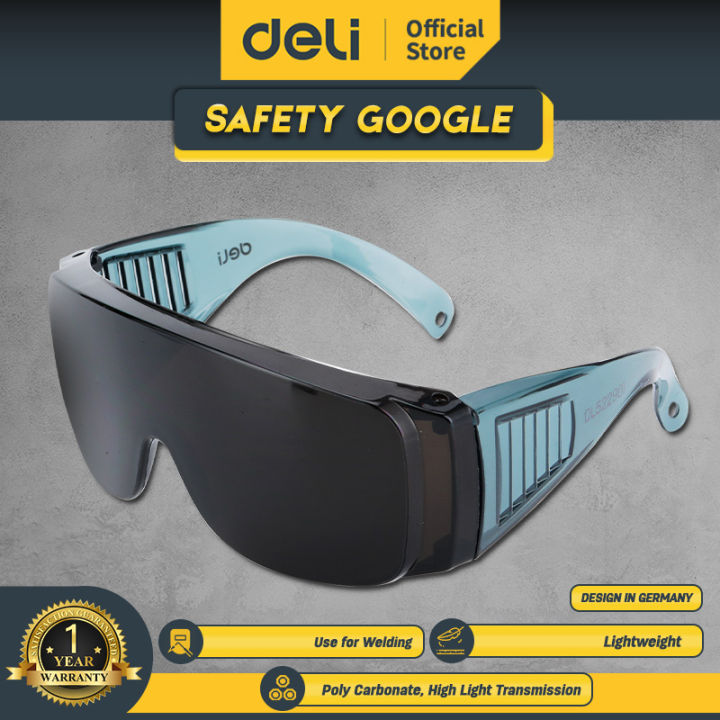Deli Kacamata Safety Goggles Hitam Besar dan Kuat EDL522901 | Lazada ...
