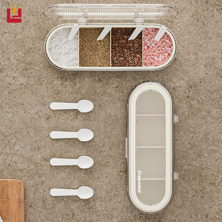 YONUO ánh sáng sang trọng hộ gia đình hộp gia vị chia bốn trong một gia vị bộ niêm phong hộ gia ...