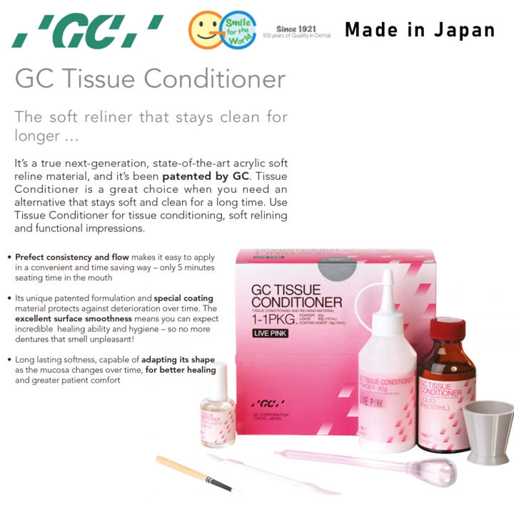 Gc Tissue Conditioner Dental All-in-one Soft Acrylic Relining Material ...