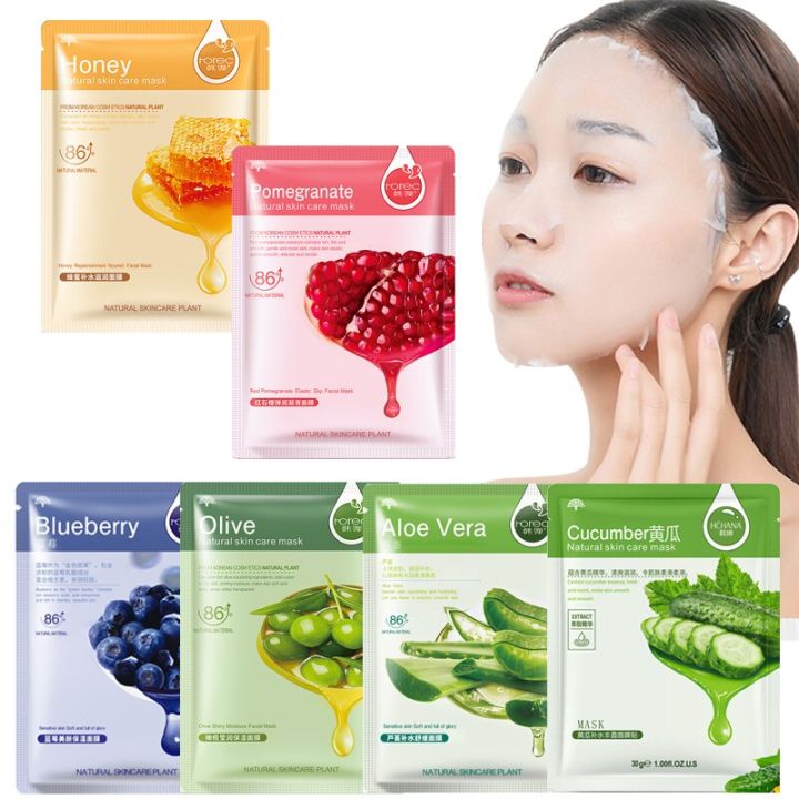 1Pc Facial Mask Skin Care Korean Style Face Mask Natural Essence ...