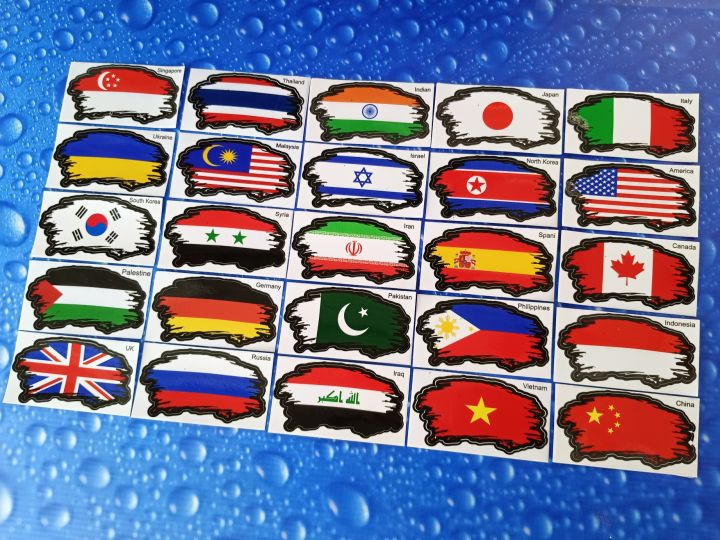Sticker Inkjet Flag The World Flag Sticker Vietnam/Malaysia/Thailand ...