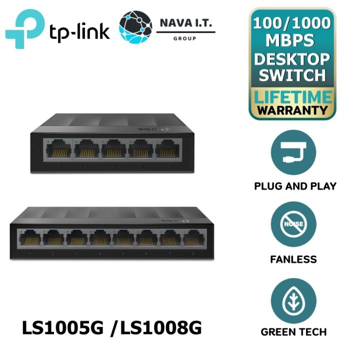TP-LINK LS1005G LS1008G 5-Port / 8-Port 10/100/1000Mbps Desktop Switch ...