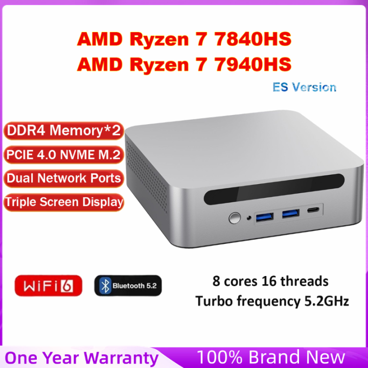 SZBOX Ryzen 7 7840HS/7 7940HS ES Mini PC 4K Triple Screen Display RAM ...