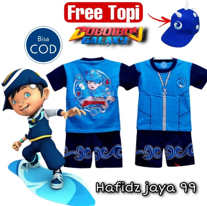 SETELAN BAJU KOSTUM BOBOIOBOY ANAK SET TOPI / STELAN BOBOIBOY ANAK LAKI ...