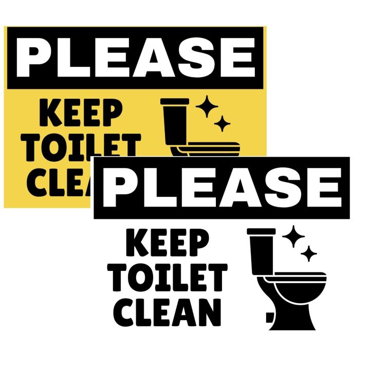 Keep Toilet Clean Signage (Laminated Signage and Waterproof Vinyl ...