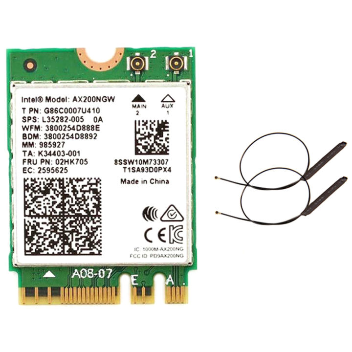 Dual Band 2.4Gbps Intel Wi-Fi 6 AX200NGW 802 11Ax/Ac MU-MIMO 2X2 Wifi ...