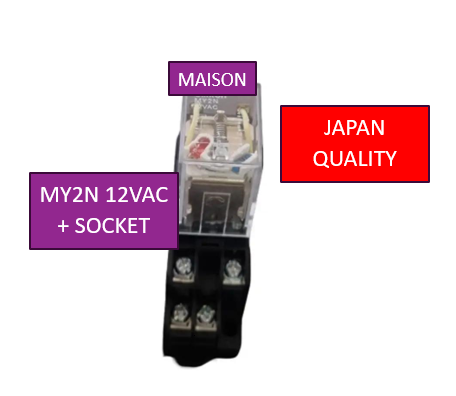 Relay MY2N 12VAC Ori Jepang + socket - 8 PIN / MY2N 12V AC | Lazada ...