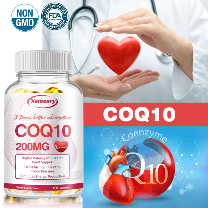 Organic CoQ10 Supplement 200mg Promotes Cardiovascular and Heart Health ...