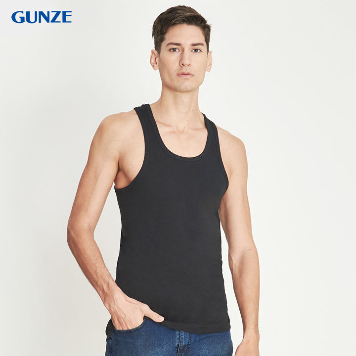 GUNZE เสื้อกล้ามผู้ชาย คอกลม สีดำ (BL) รหัส GS1621 | Lazada.co.th