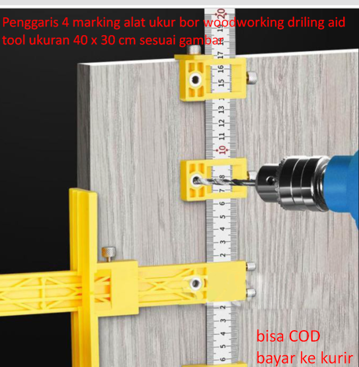 Penggaris 4 marking alat ukur bor woodworking driling aid tool ukuran ...