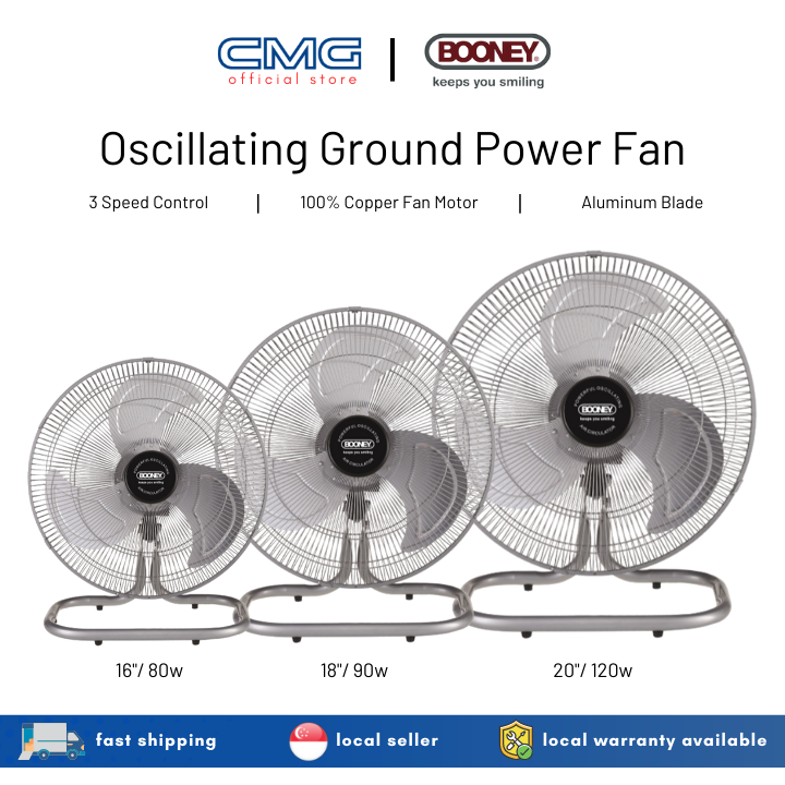 Booney Powerful Oscillating Air Circulator (Floor Power Fan) || 16 ...