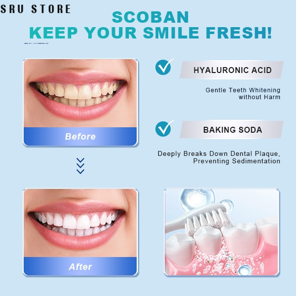 Scoban Teeth Whitening Toothpaste with Baking Soda for Smokers and ...