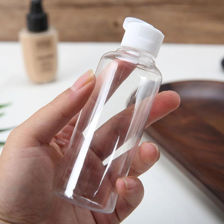 {ABS} Transparent Flip Cap Bottle 50ml/100ml Refillable Travel Empty ...