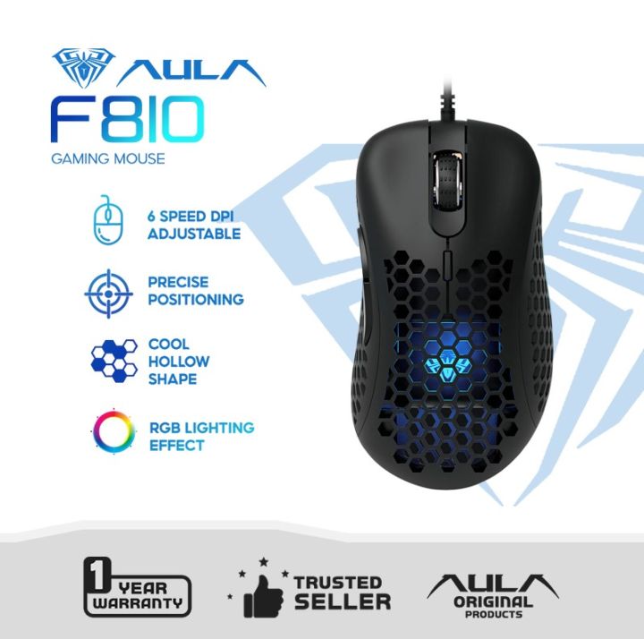 Aula F810 Gaming Mouse, Lightweight, USB, 6400 DPI, 125Hz | Lazada PH