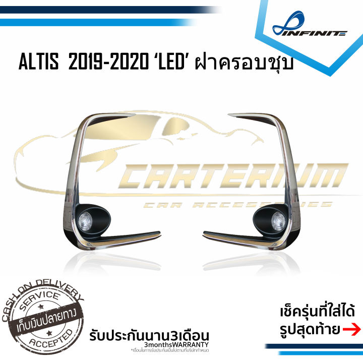 ไฟตัดหมอก LED Toyota Altis 2019 2020 โตโยต้า อัลติส ฝาครอบชุบโครเมียม ...