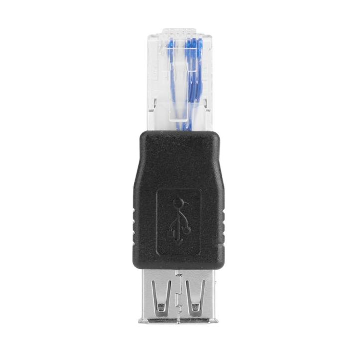 PC Head Ethernet RJ45 Male to USB Female LAN Network Cable Converter ...