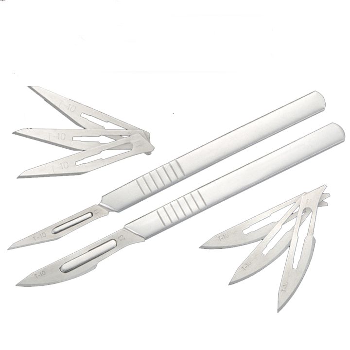 【hot】♂ Scalpel Set 10Pcs 11 23 Blades 1Pc Handle Surgical Knifves ...