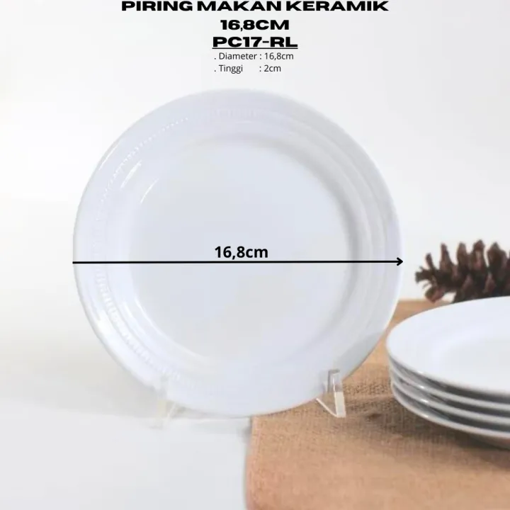 Piring Makan Keramik 16,8CM (1PCS) Polos By Indo Keramik Piring Ceper ...